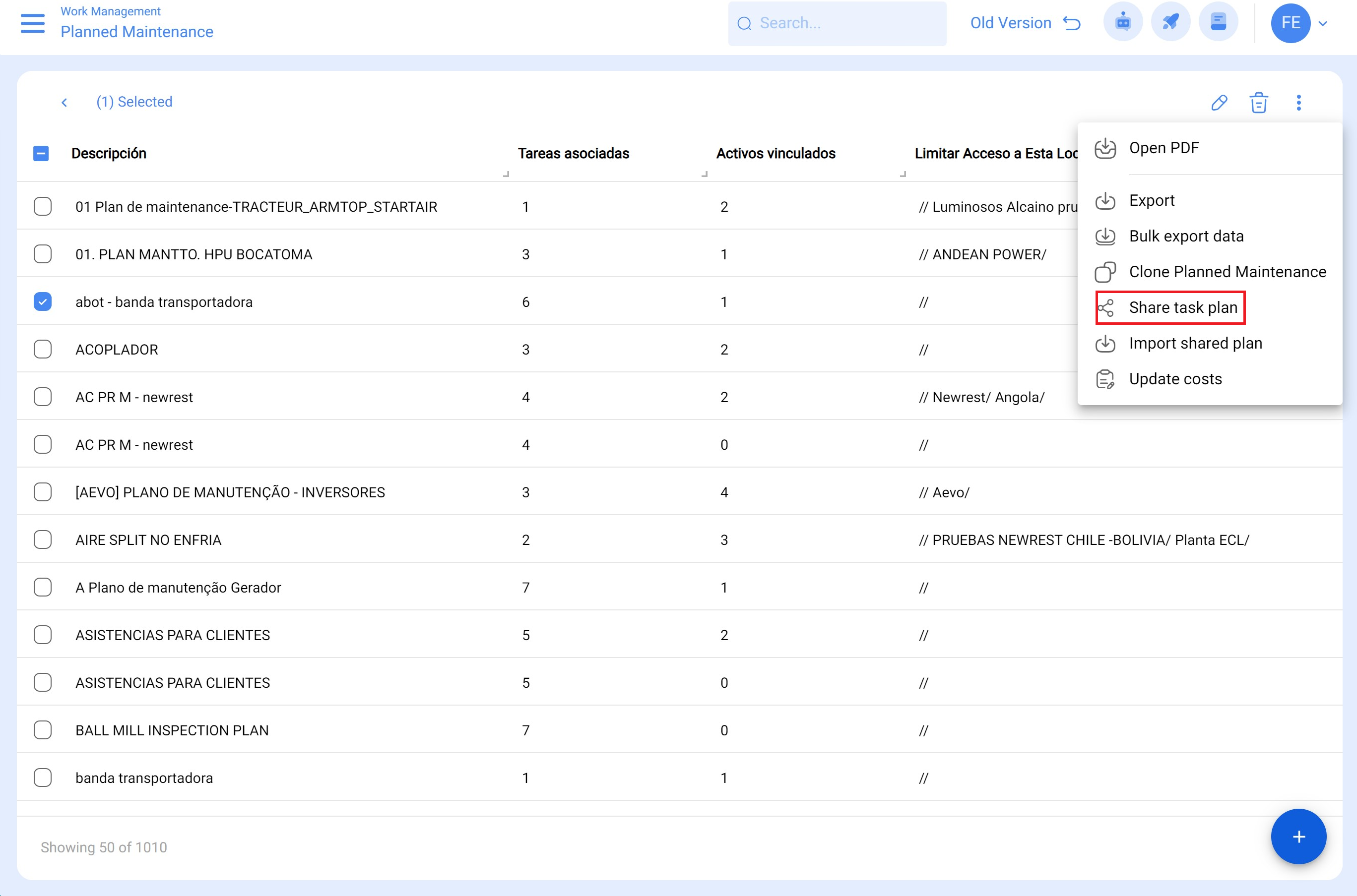 How to share and import a Task plan – Help Center | Fracttal