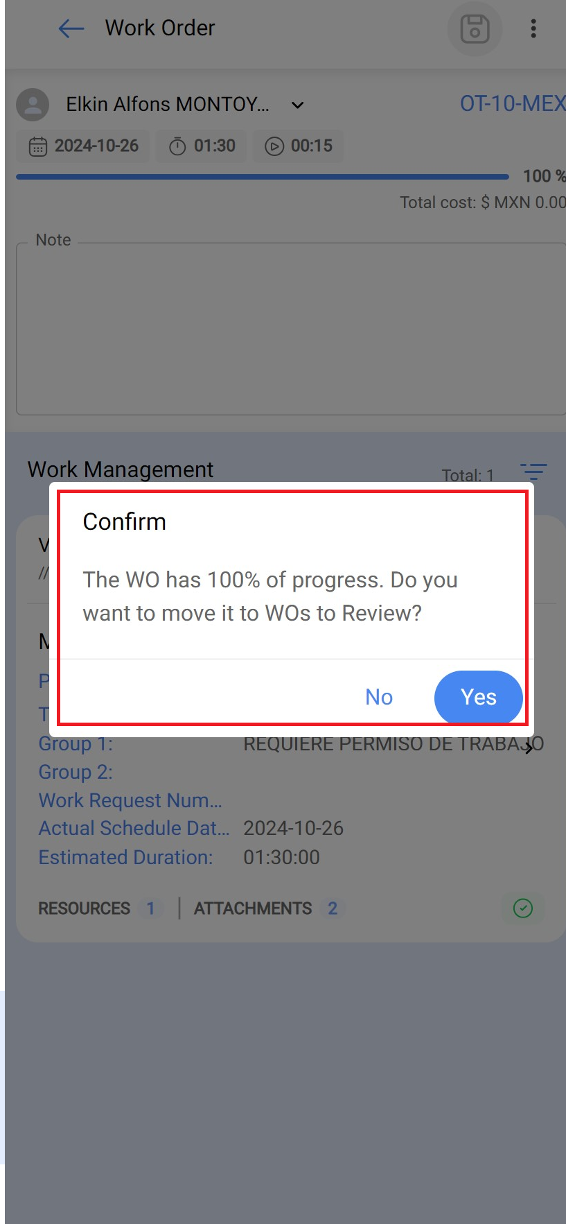 How to complete a WO from a mobile device? – Help Center | Fracttal