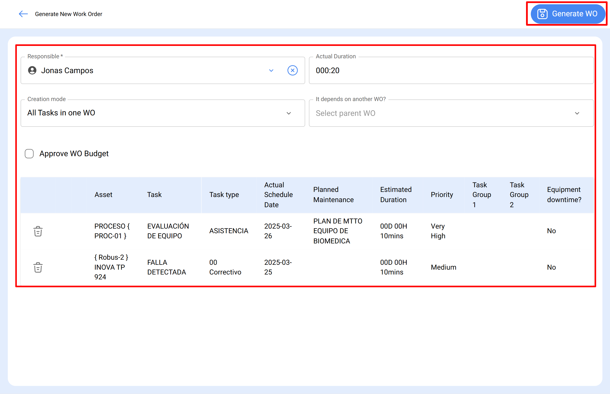 How to create a Planned WO (work order)? – Help Center | Fracttal