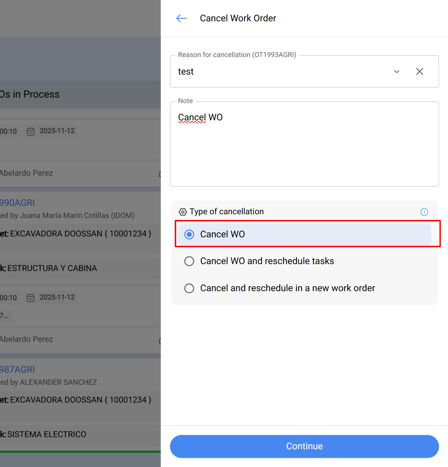 How do the advanced cancellation and rescheduling options for Work Orders (WOs) work? – Help ...